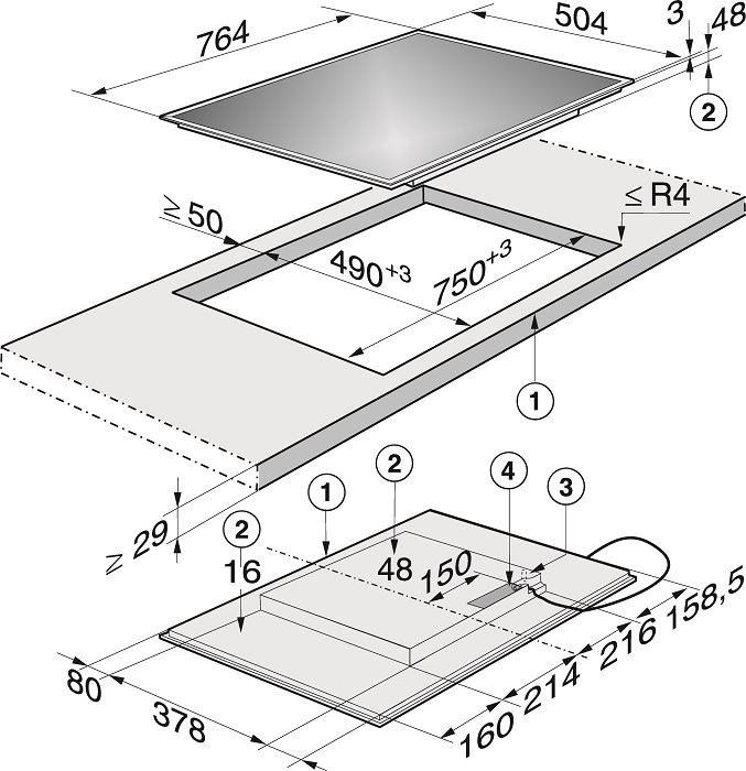 Miele KM 6347 inductiekookplaat met PowerFlex-zone